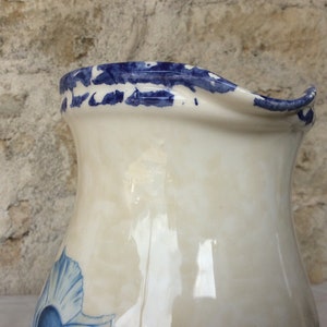 Large Vintage Pitcher, a French Blue and White Water Jug - Etsy