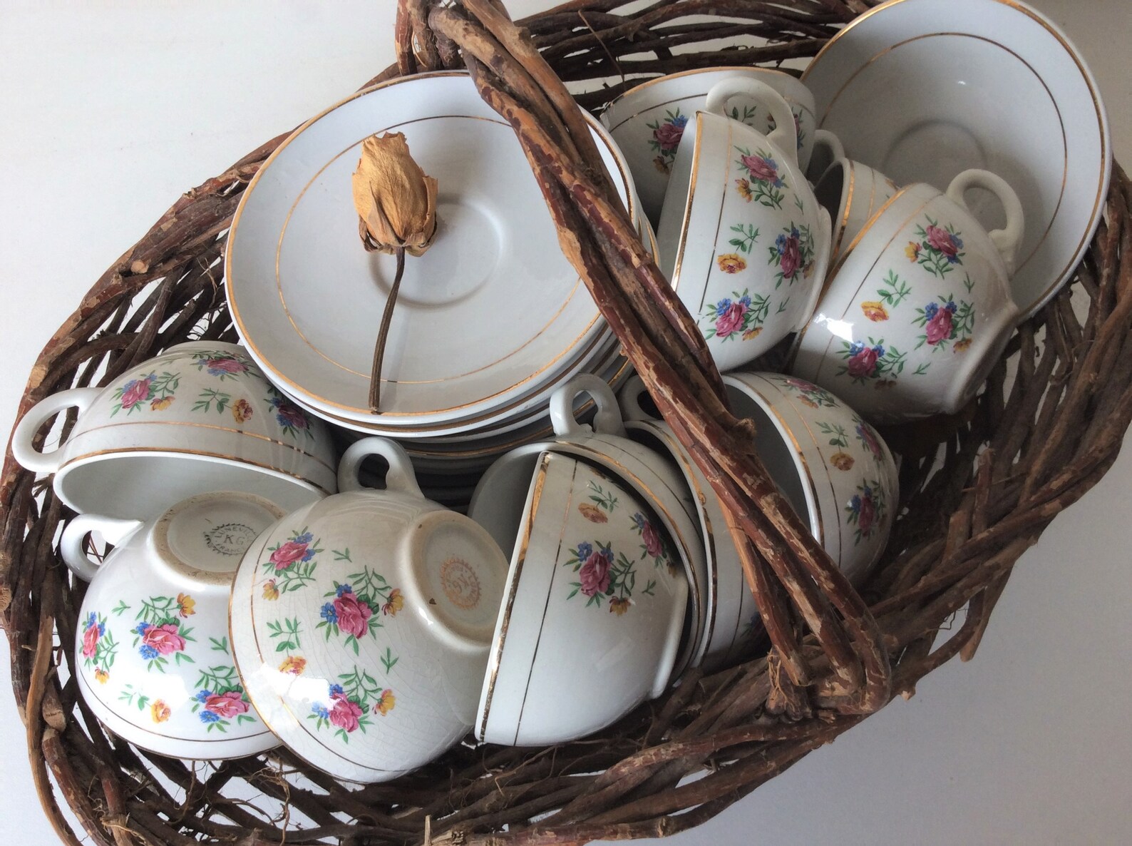 Vintage Coffee Set French Porcelain Espresso Cups and Saucers - Etsy