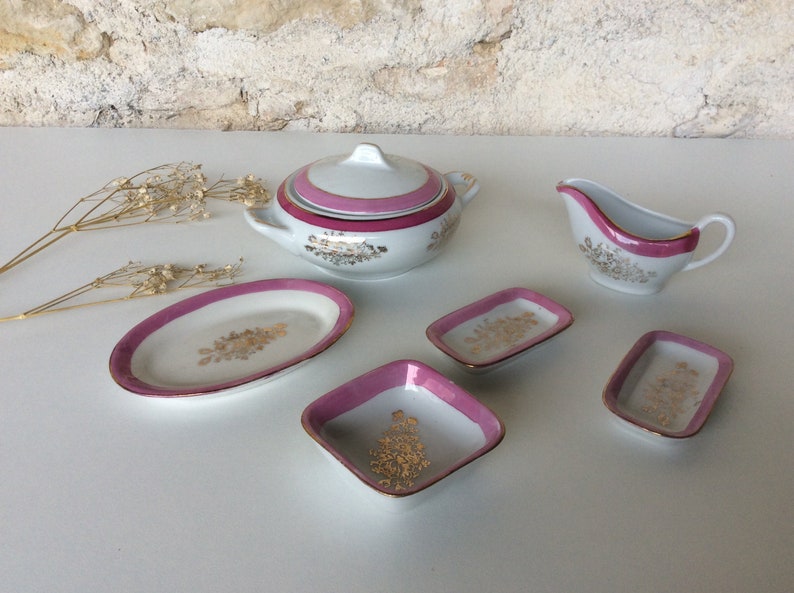 Vintage Porcelain Childrens Play Dinnerware Set - Etsy