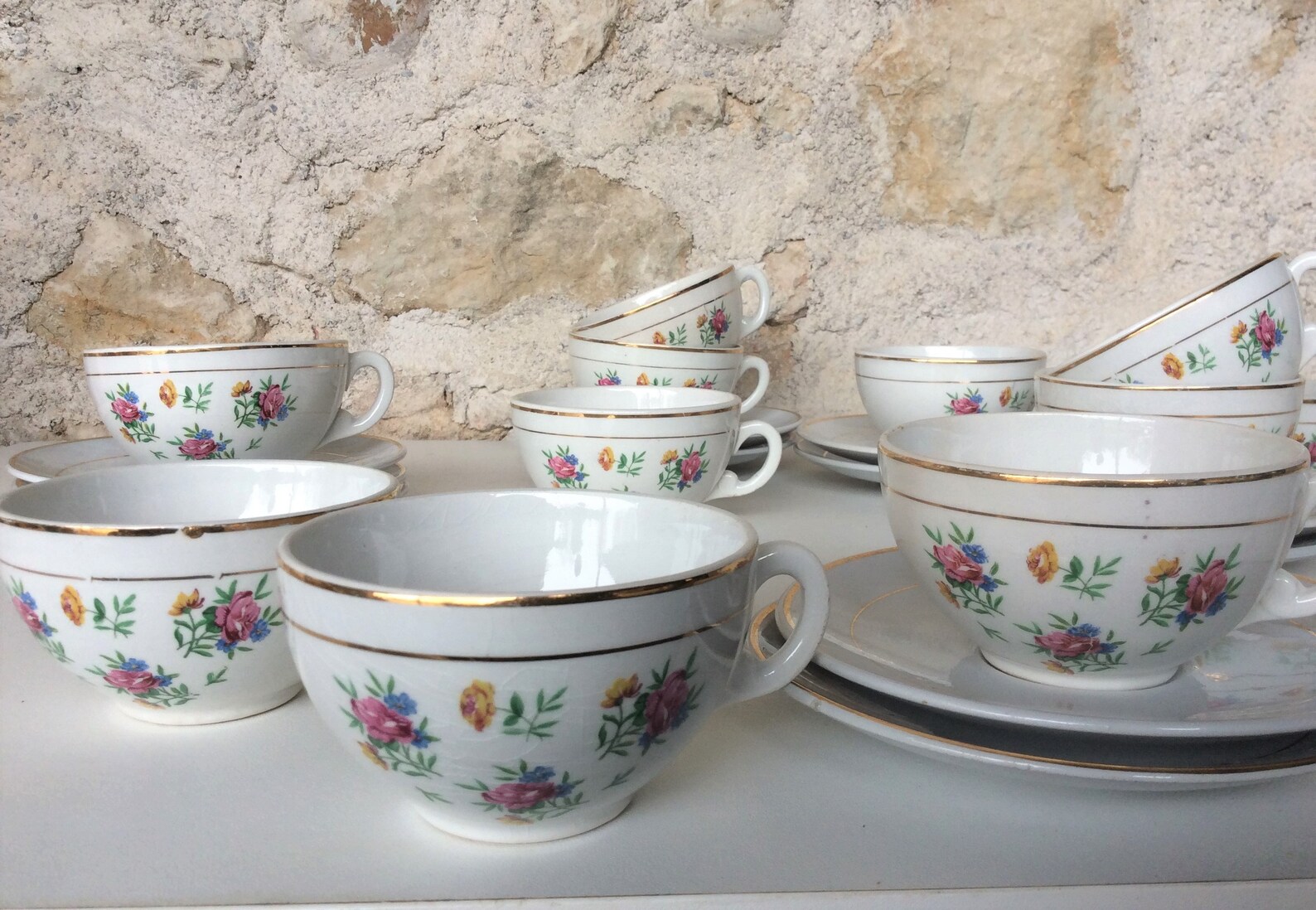 Vintage Coffee Set French Porcelain Espresso Cups and Saucers - Etsy