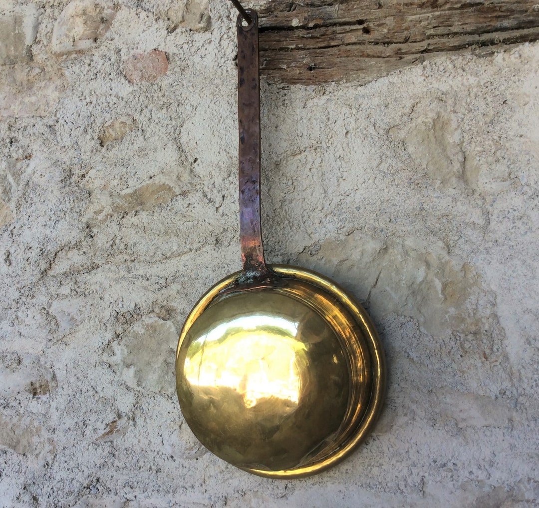 Antique Brass and Copper Saucepan a French Long Handled Pan - Etsy