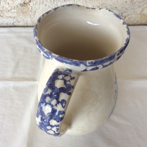 Large Vintage Pitcher, a French Blue and White Water Jug - Etsy