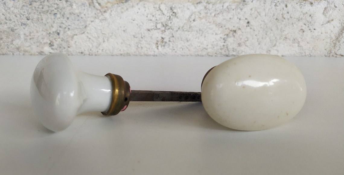Vintage Porcelain Door Knobs a Pair of White French Door - Etsy