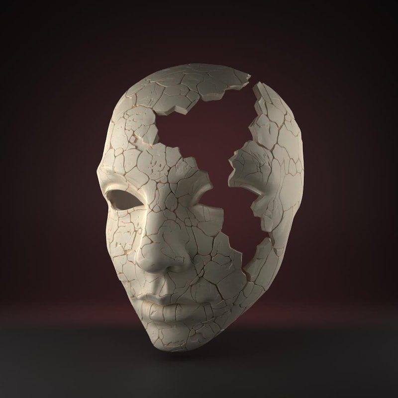 Cracked Mask - Etsy