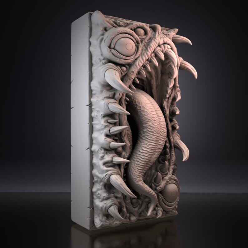Mimic Book Nook STL File | Monster Bookshelf Insert | Horror Fantasy ...