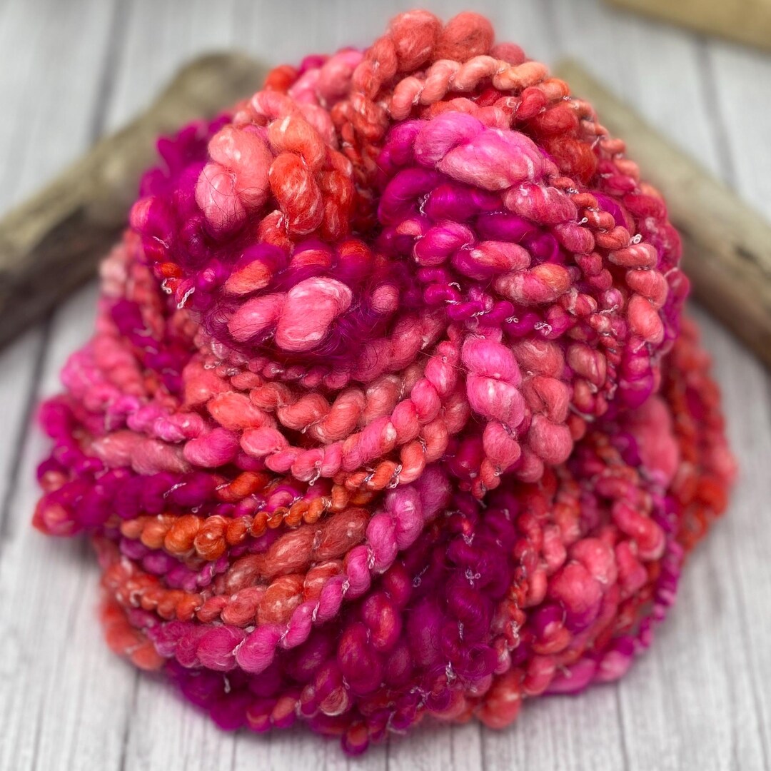 HOT STUFF Art Yarn, Soft Squish-love Spiral Ply Handspun Yarn W/mohair ...