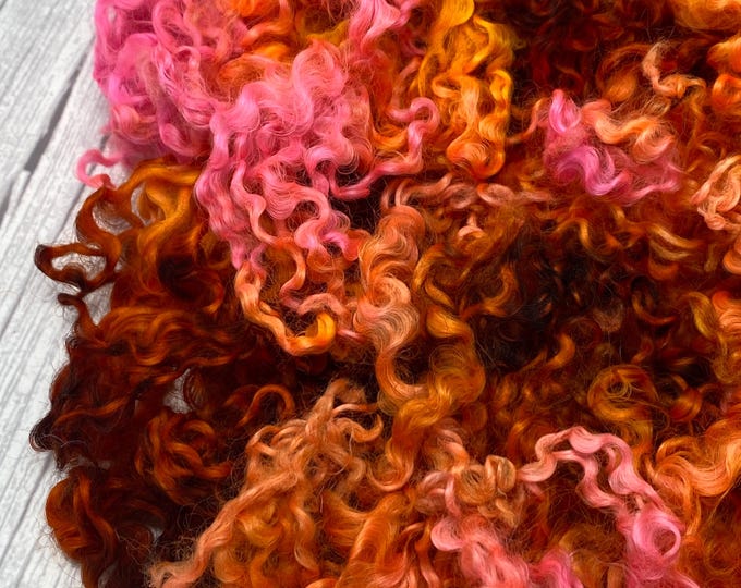 AUTUMN LIGHT, Long Teeswater Wool Locks, Curly Hand Dyed Individual ...