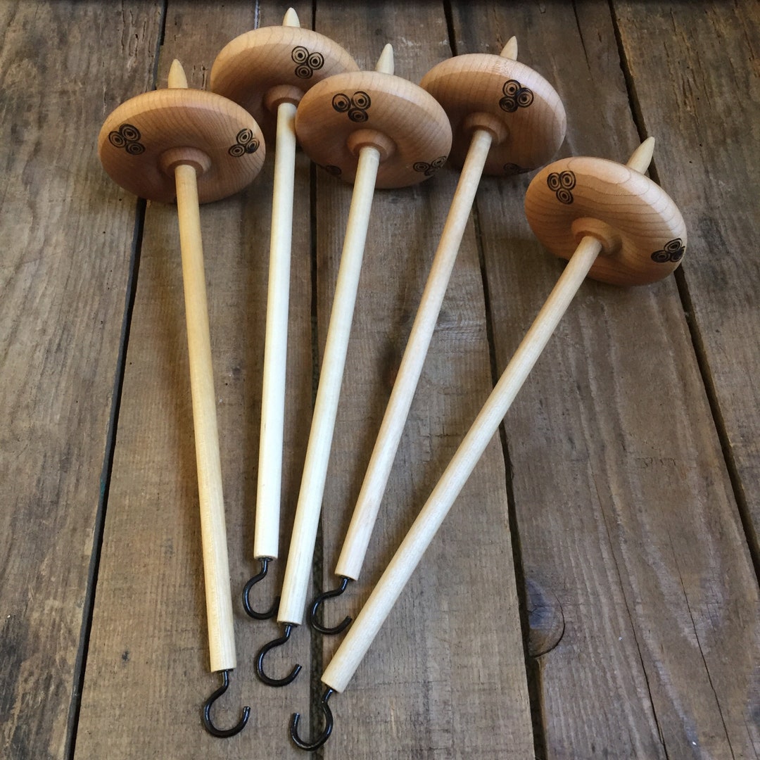 Wood Burned Art Yarn Drop Spindle, Bulky Yarn Spinning, Bottom Whorl ...