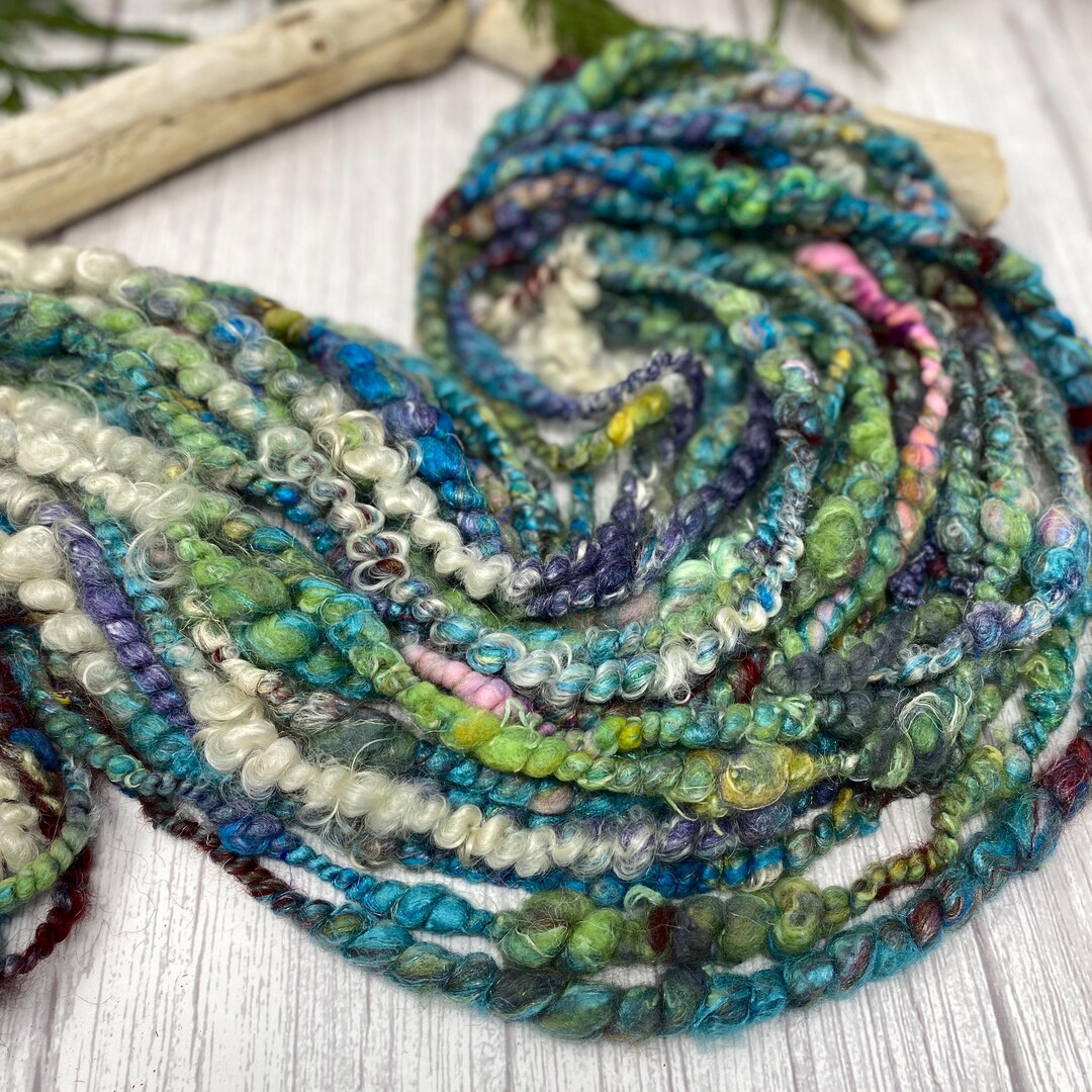 CORAL REEF Art Yarn, Soft Squish-love Handspun Yarn W/silk & Kid Mohair ...