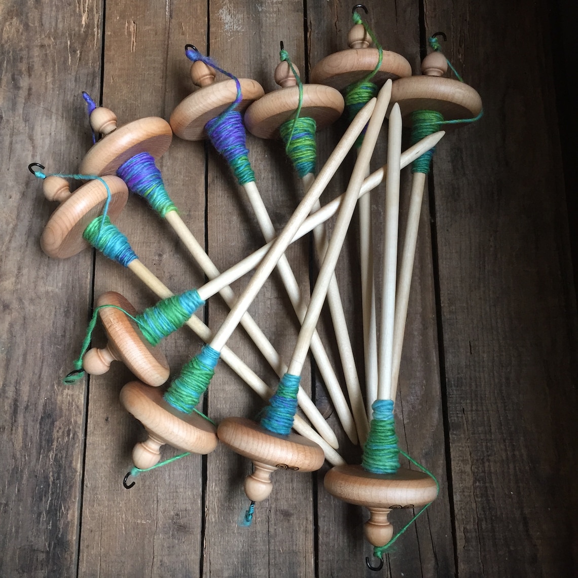 Drop Spindle Art Yarn Spindle Plying Spindle Natural Wood | Etsy