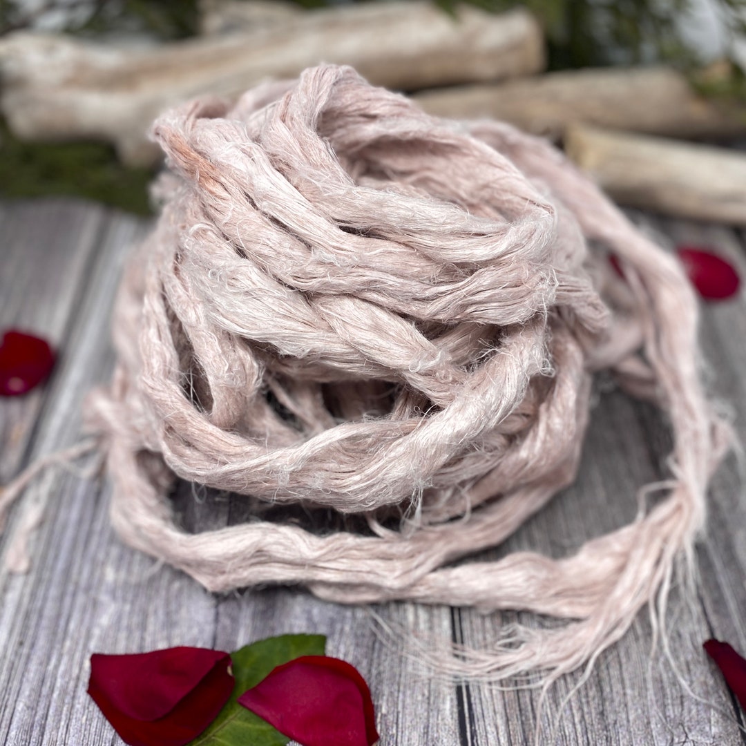 Avocado Dyed Flax Linen Fiber: Rustic Pale Pink Spinning Fiber (2 Oz ...