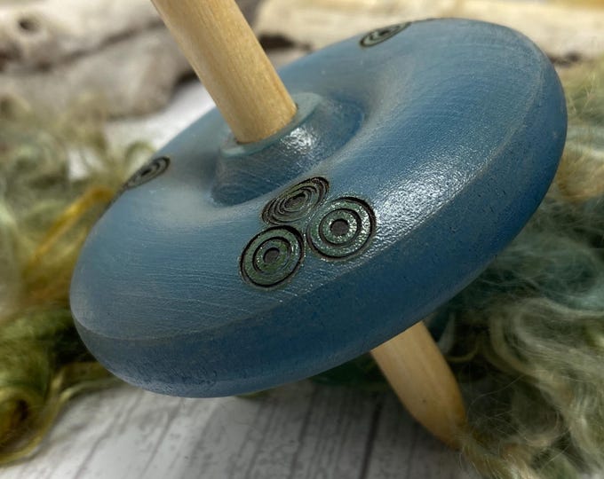 Art Yarn Drop Spindle W/fiber, Hand Painted W/unicorn Spit Paint, Wood ...