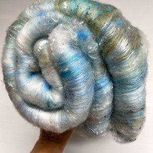 Fiber Art Batt, Spinning or Felting Fiber, Carded Wool Blend W/kid ...