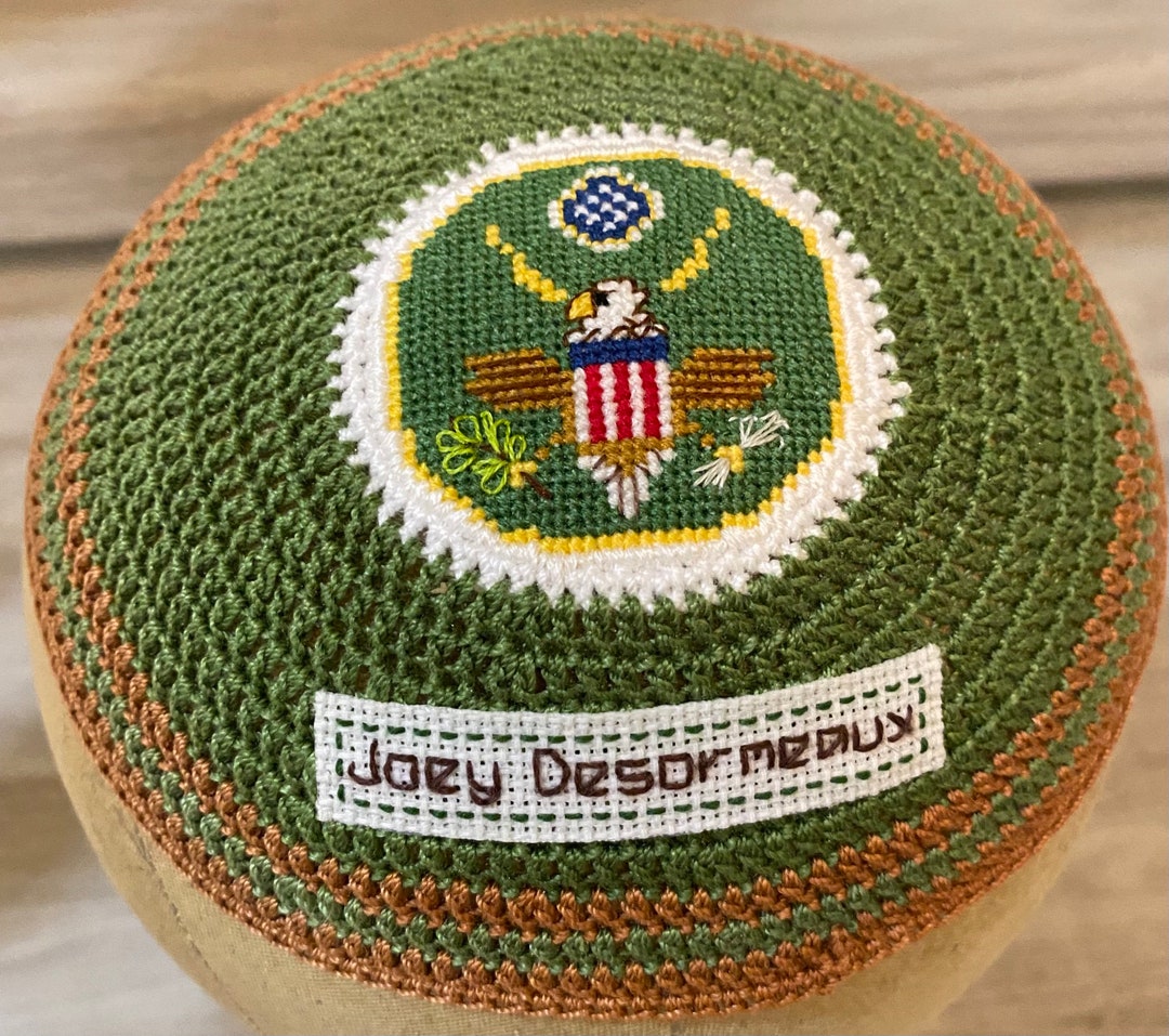 United States Navy, Army Kippah IDF or Any Military Logo Hand Crocheted ...