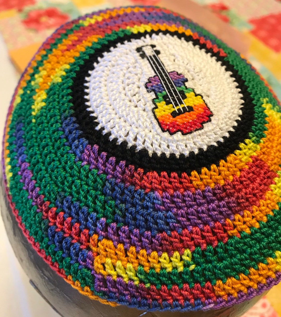Kippah Lgbtq Rainbow or ANY Color Guitar Piano Saxophone or ANY Musical ...