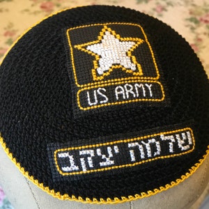 United States Navy, Army Kippah IDF or Any Military Logo Hand Crocheted ...
