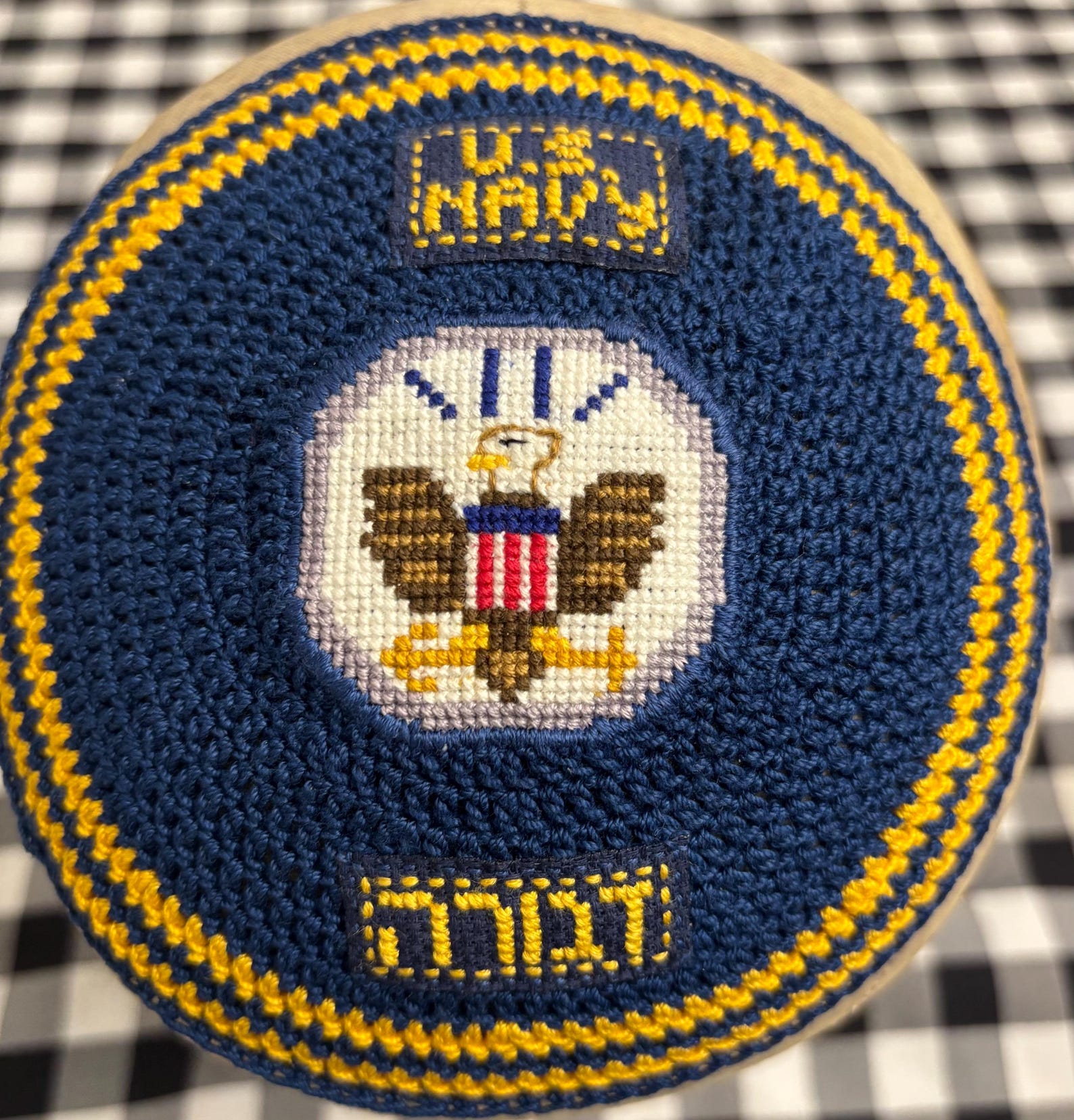 United States Navy, Army Kippah IDF or Any Military Logo Hand Crocheted ...