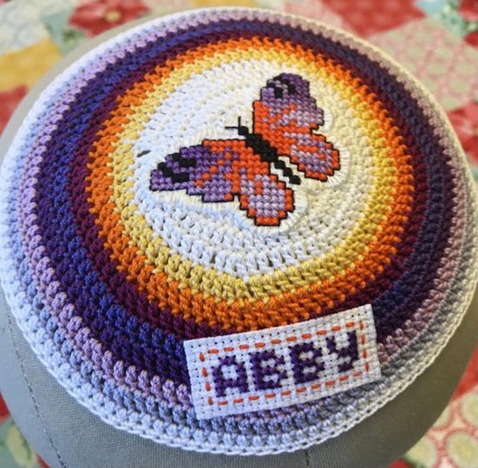 A Girls Butterfly Kippah Jewish Day Hebrew School Bat Mitzvah | Etsy