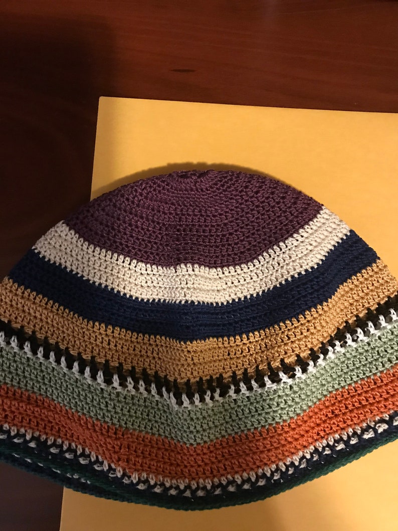 Childs Crochet Kippah in Rainbow Stripes or Any Colors. Tell | Etsy