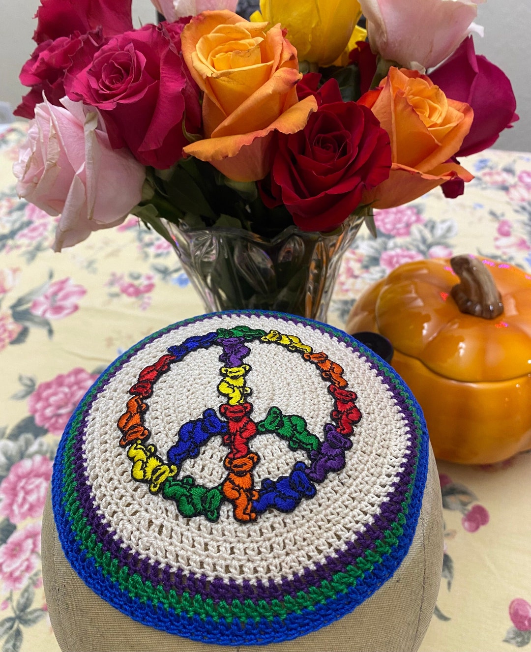 Dancing Bear Peace Sign Kippah or ANY Patch You Like on - Etsy