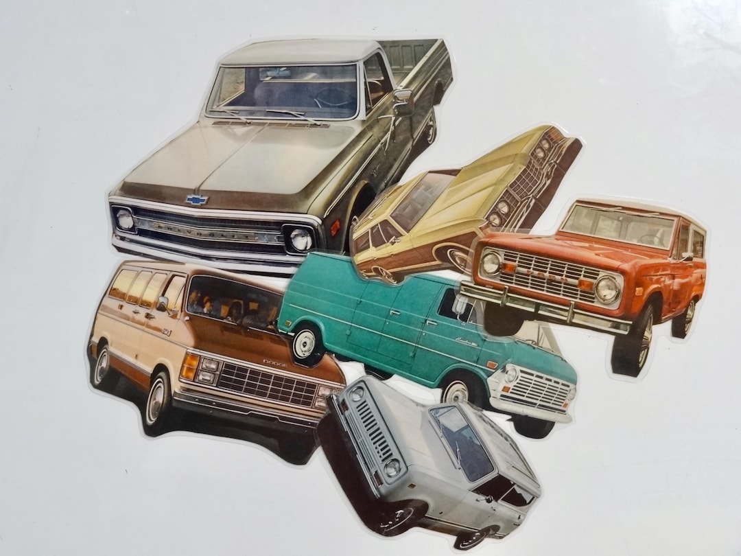 Vintage Car Magnets, Ford Van, Bronco, Chevy Truck, Station Wagon - Etsy