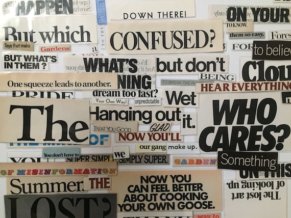 Word Magnets Made From Vintage Magazines Set of 20 Various | Etsy