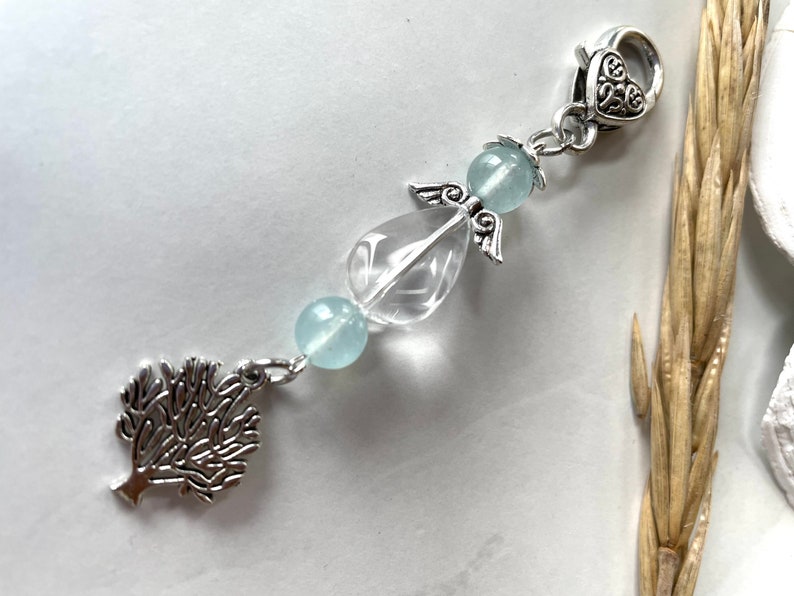 Celestine Angel Family Tree Clear Dress Heart Keychain - Etsy