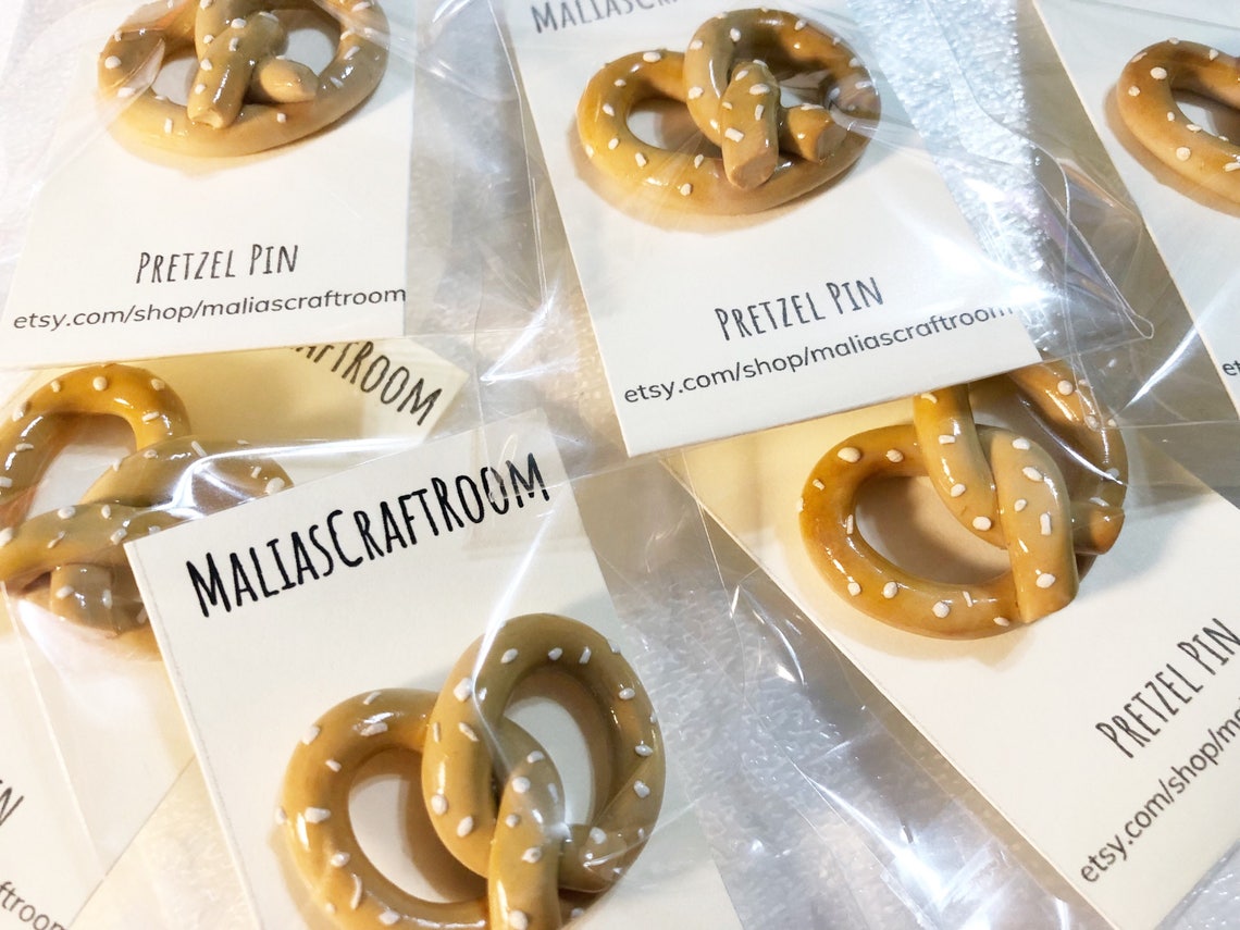 Pretzel Brooch Pin Tumblr Pin Polymer Clay Pretzel Pin Etsy