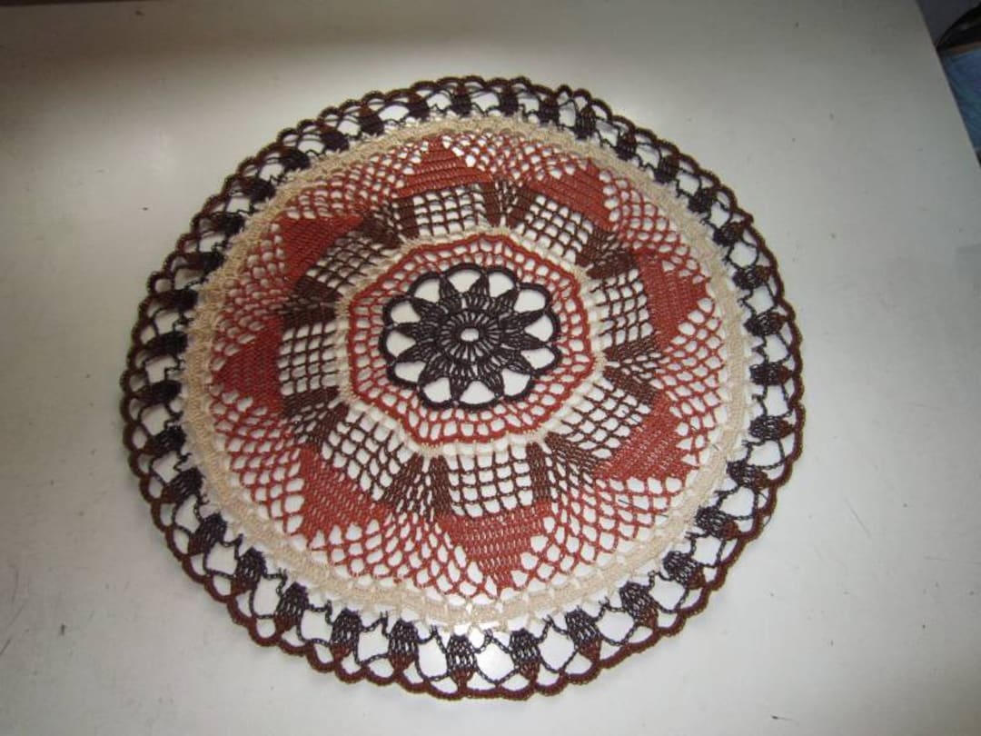 5-piece Crochet Doil Set, Brown Tones - Etsy