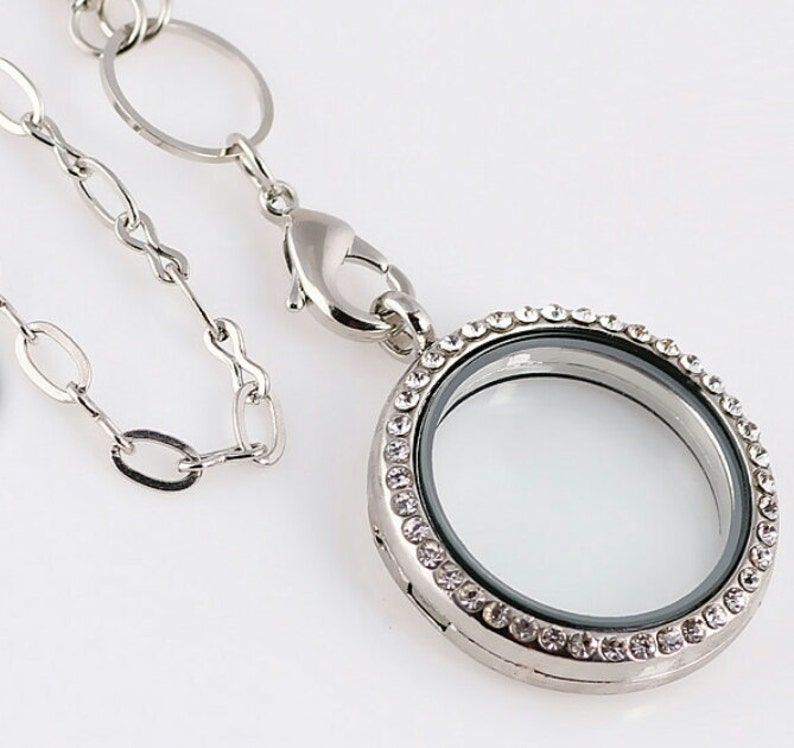 Mom Necklace Silver Locket Floating Memory Charm Necklace - Etsy Denmark