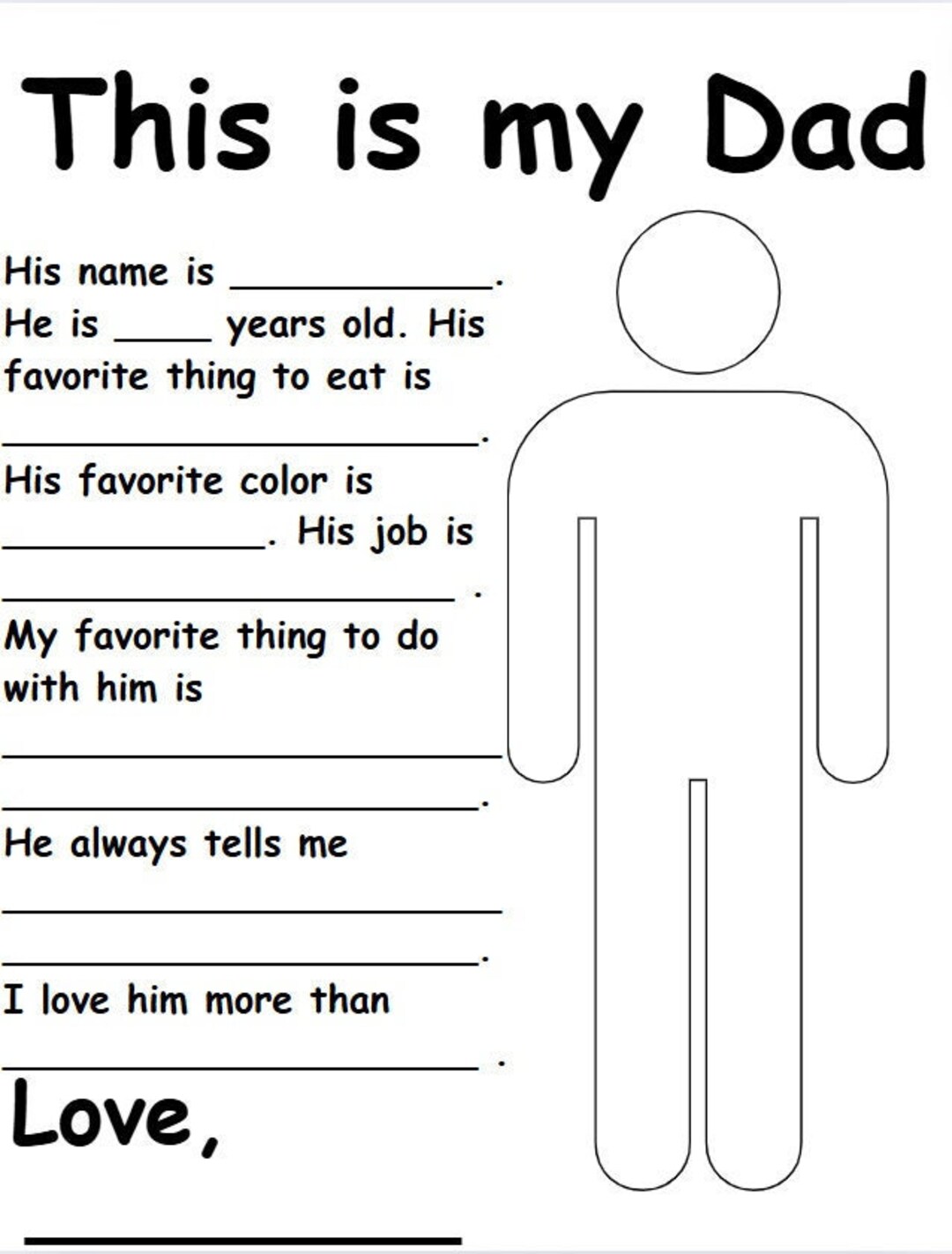 Father's Day Coloring Page and Activity - Etsy