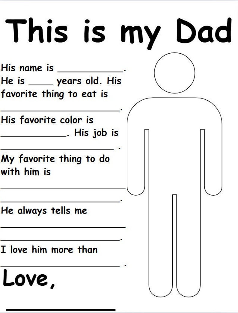 Father's Day Coloring Page and Activity - Etsy