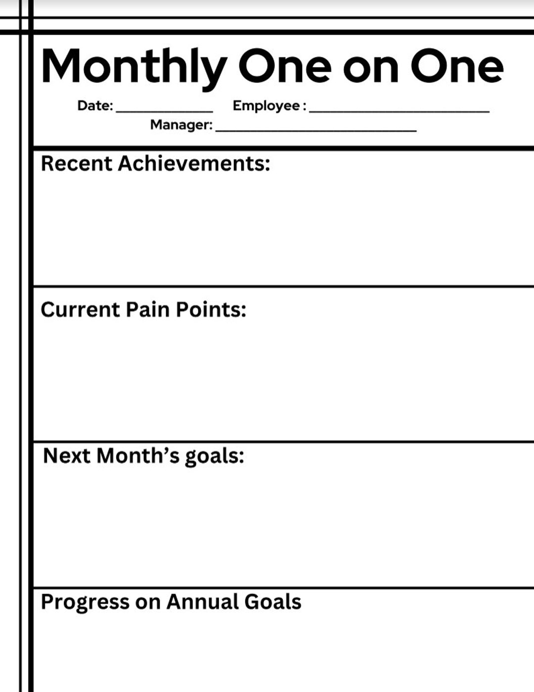 One on One Meeting Template - Etsy