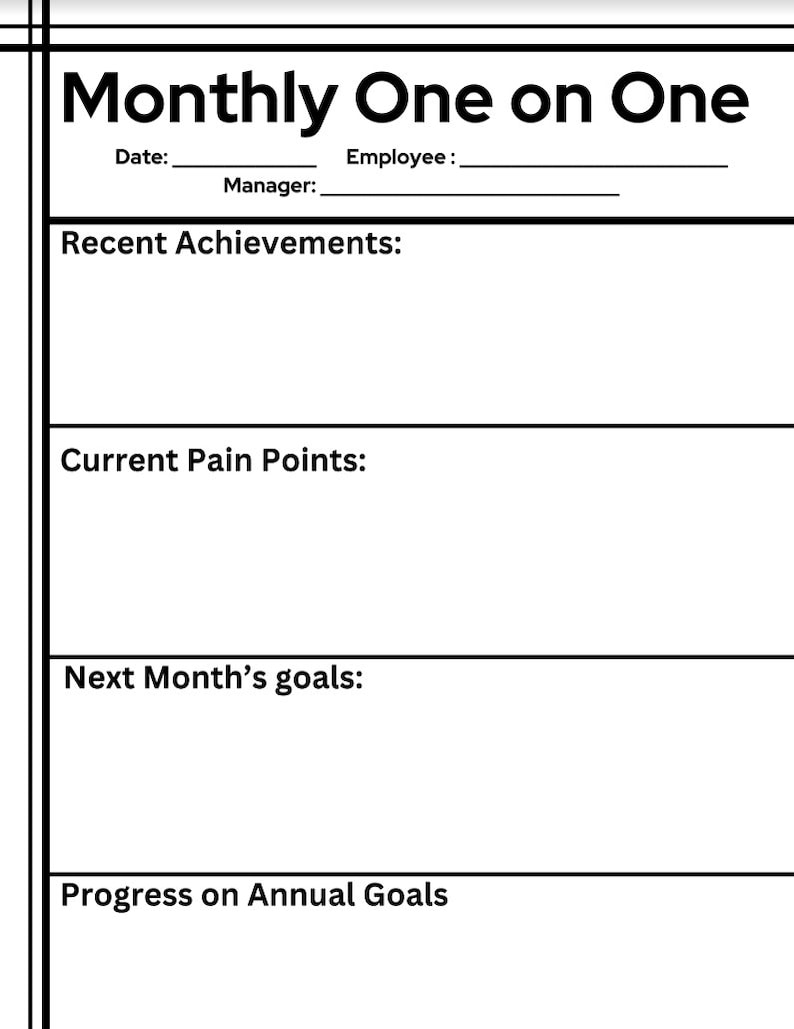 One on One Meeting Template - Etsy