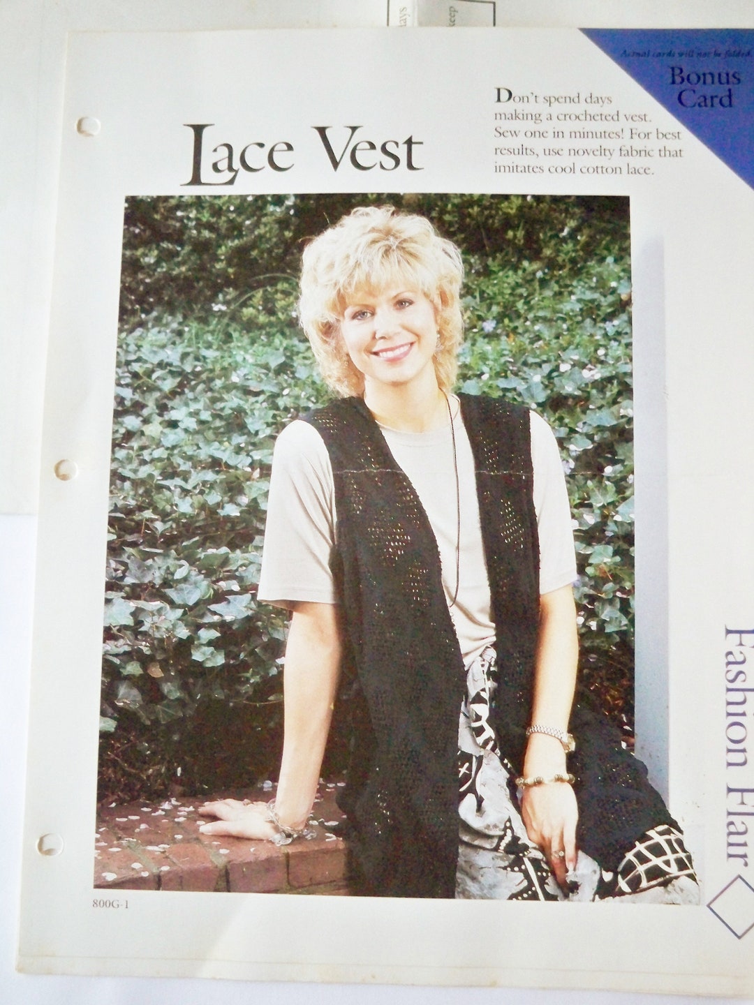 Set of Three Patterns, 3 Ring Binder Pages, Lacey Vest, Pointy Curtain ...