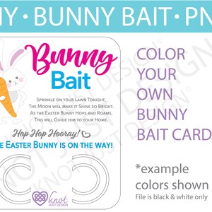 Bunny Bait Card - Color Your Own! Downloadable File - Easter Bunny Food ...