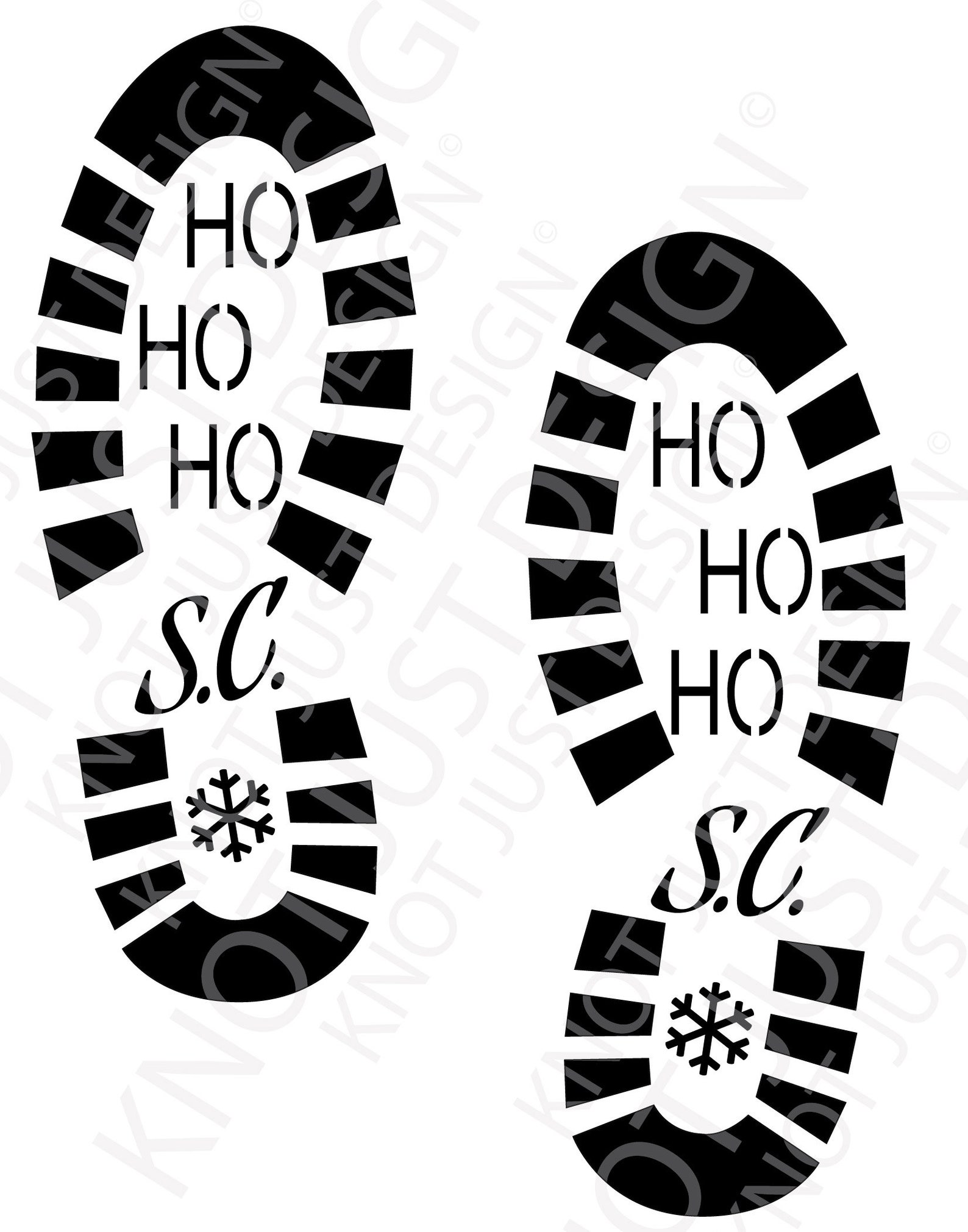 Santa Boot Foot Prints & Elf Bootie Prints Digital Download - Etsy