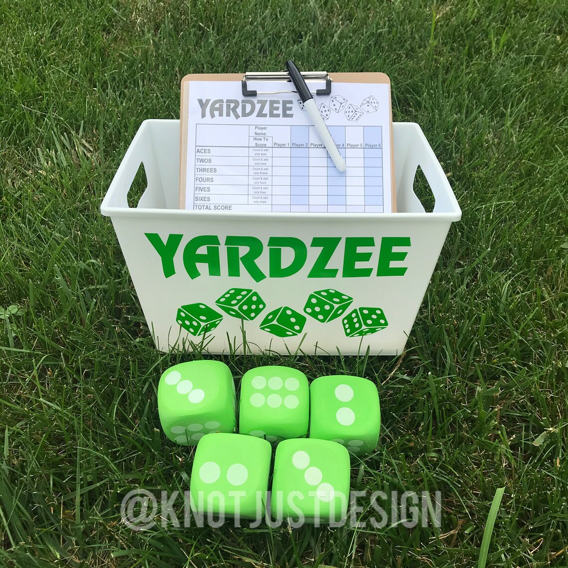 YARDZEE GAME KIT - Decal, Dice, Score Card W Instructions, Clipboard ...
