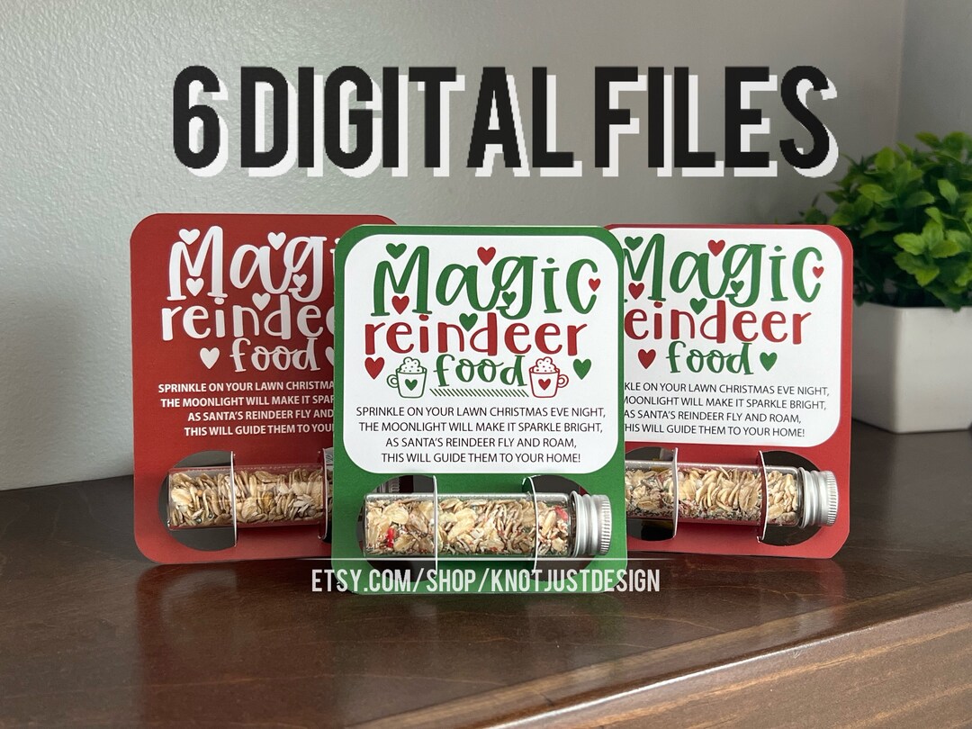 Digital Magic Reindeer Food Card | 6 Digital Template | Add Your Own ...