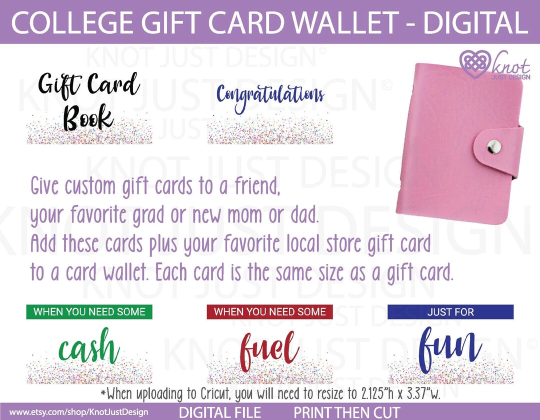 College Gift Card Wallet Set, Graduation, College Bound, High School ...