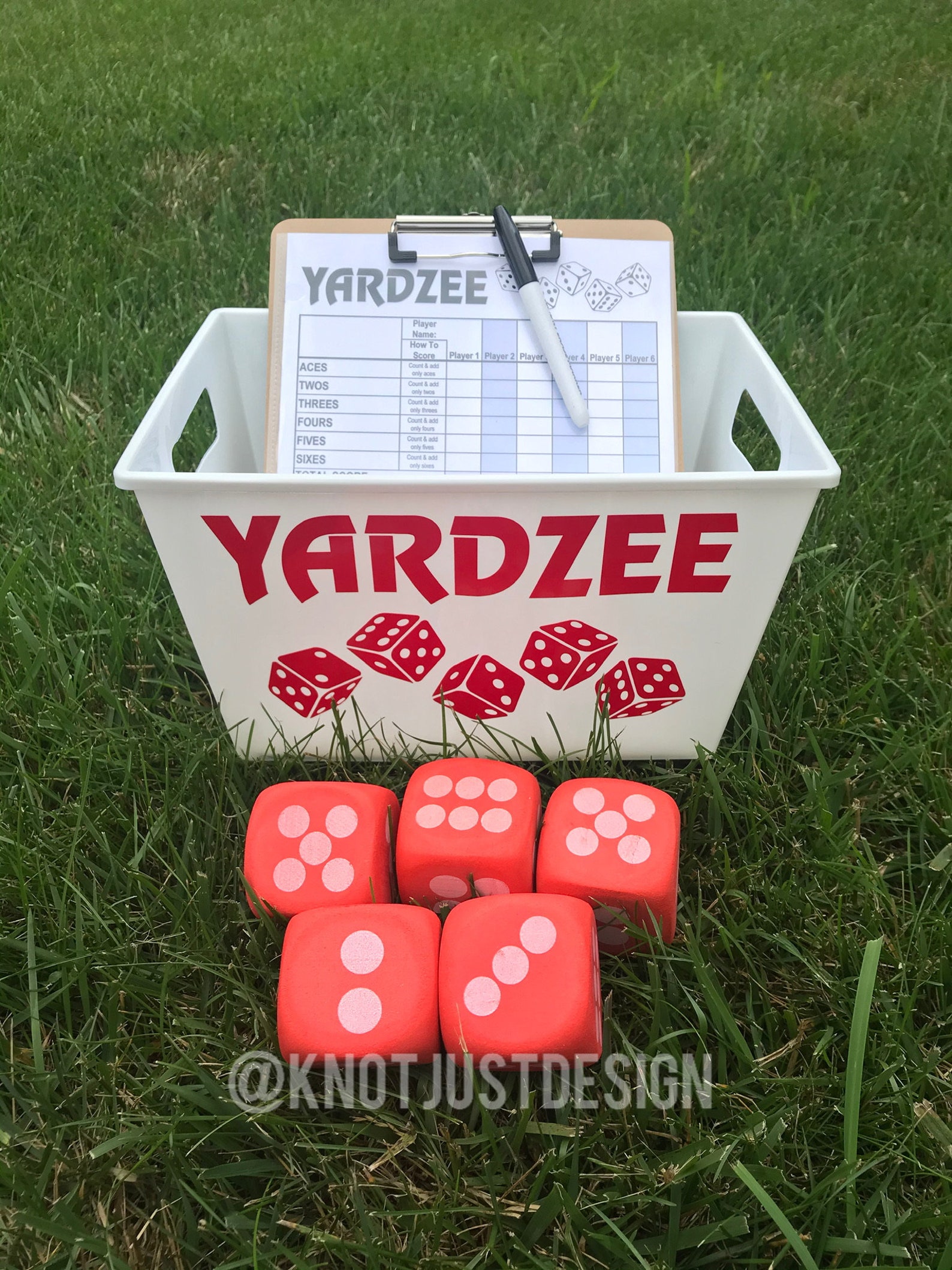 YARDZEE GAME KIT - Decal, Dice, Score Card W Instructions, Clipboard ...