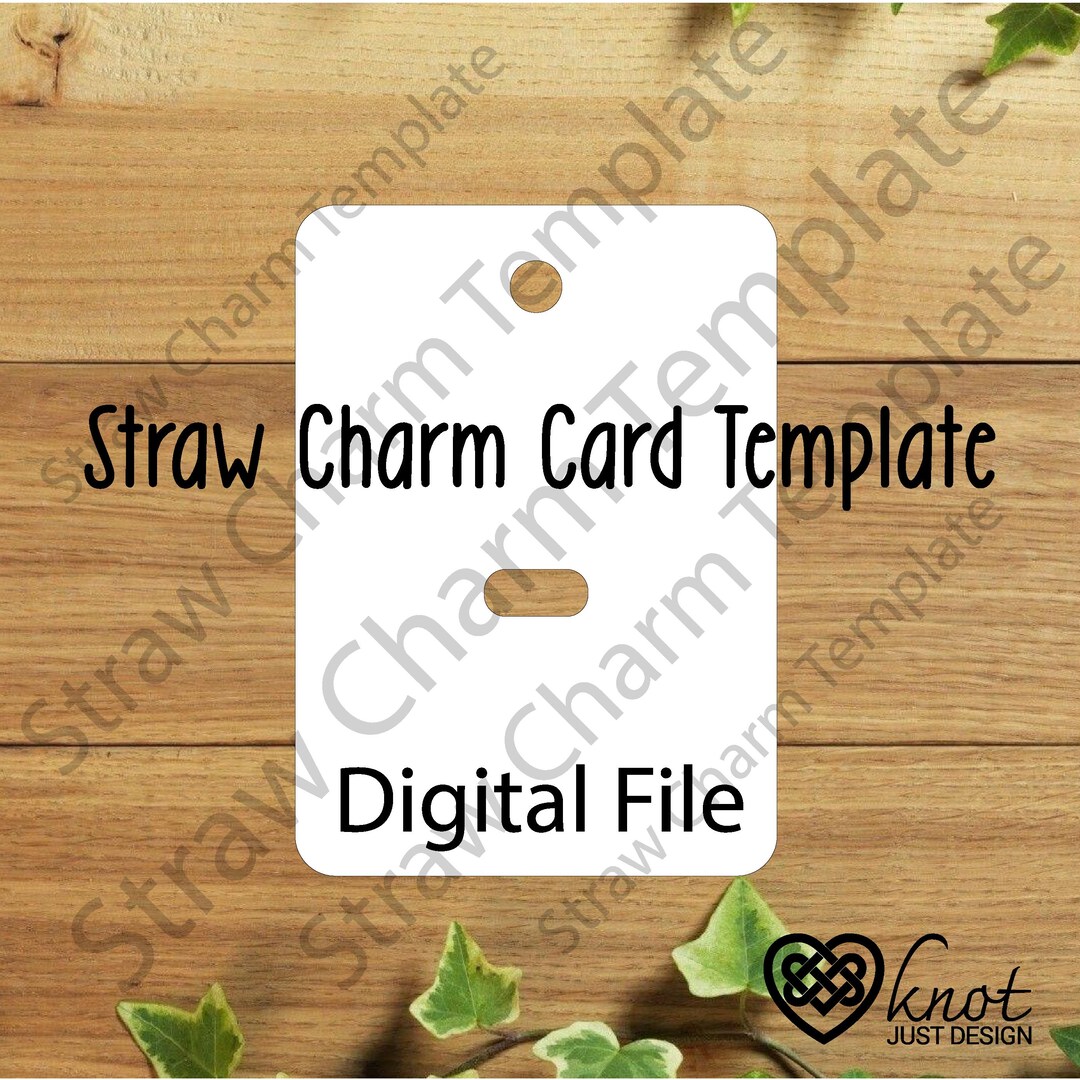 Straw Charm Card Digital Template | Display Your Straw Charms Toppers ...