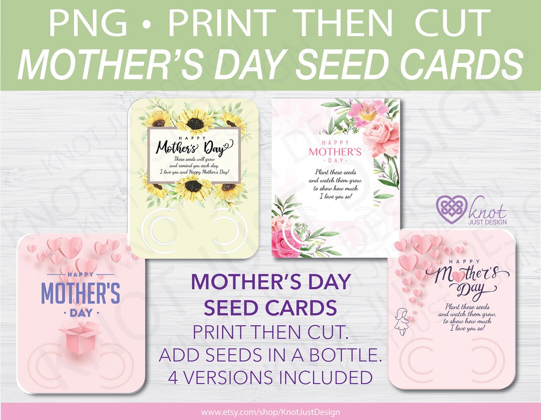 Mother's Day Seed Cards, Gift for Mom, Grandmom, Nana, Gigi, Mimi; Add ...