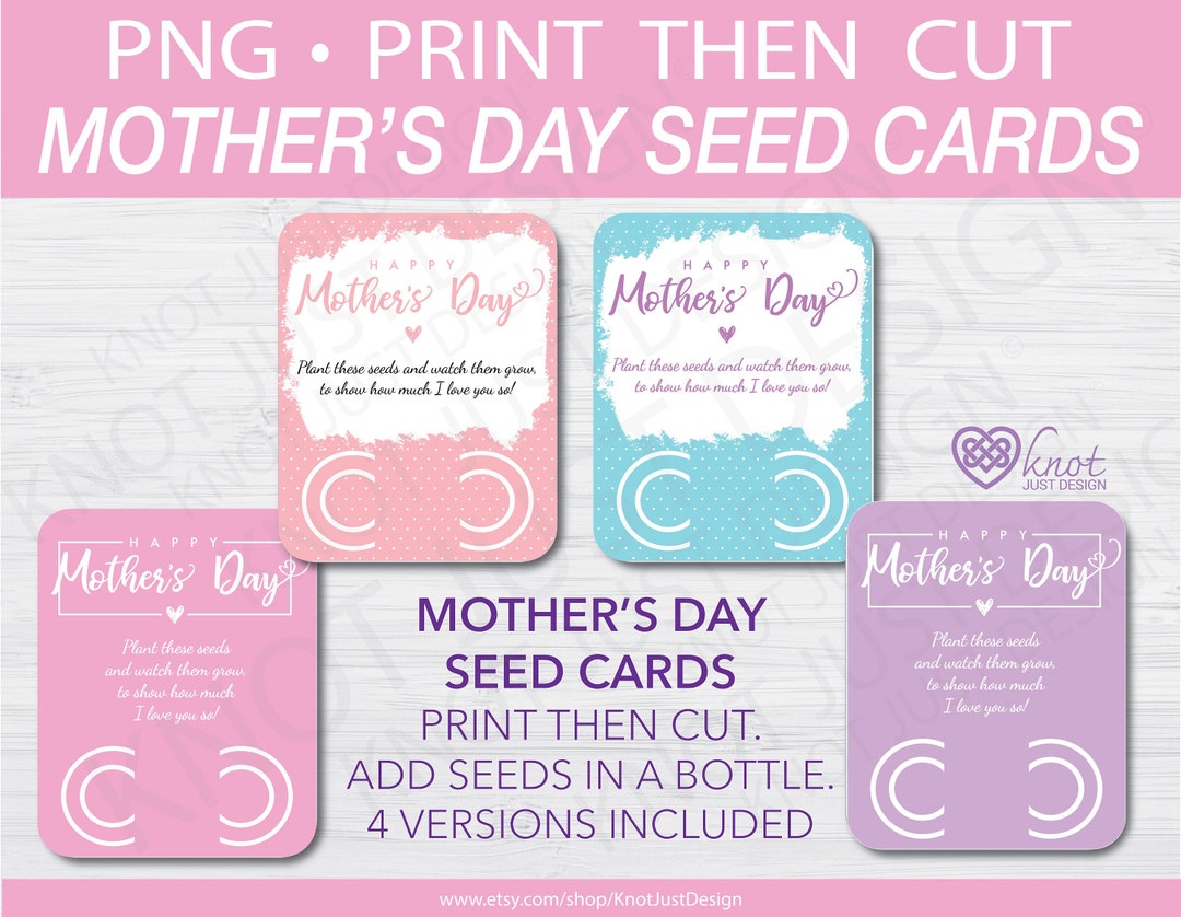 Mother's Day Seed Cards, Gift for Mom, Grandmom, Nana, Gigi, Mimi; Add ...