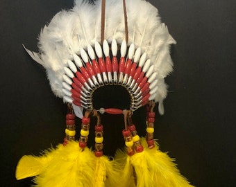 TURQUOISE SUN Mini Head Dress Hand Made in the USA of Cherokee - Etsy
