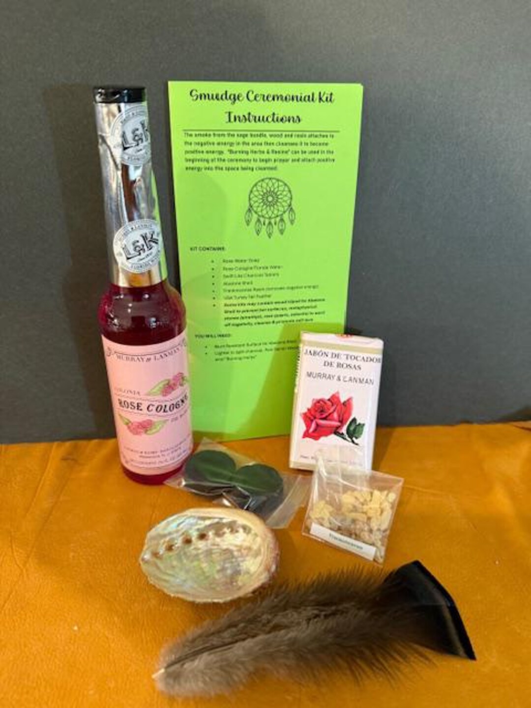 Rose Water Soap Smudge Ceremony Set Small, Smudging Supplies, Rose ...