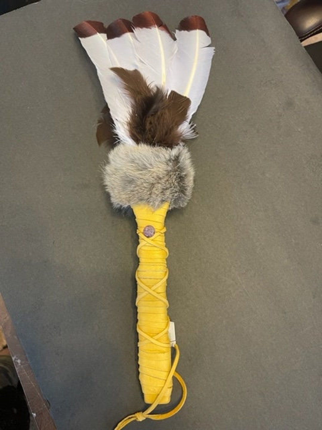 Smudge Fan With AMETHYST DISC Hand Made in the USA, Amethyst, Smudging ...