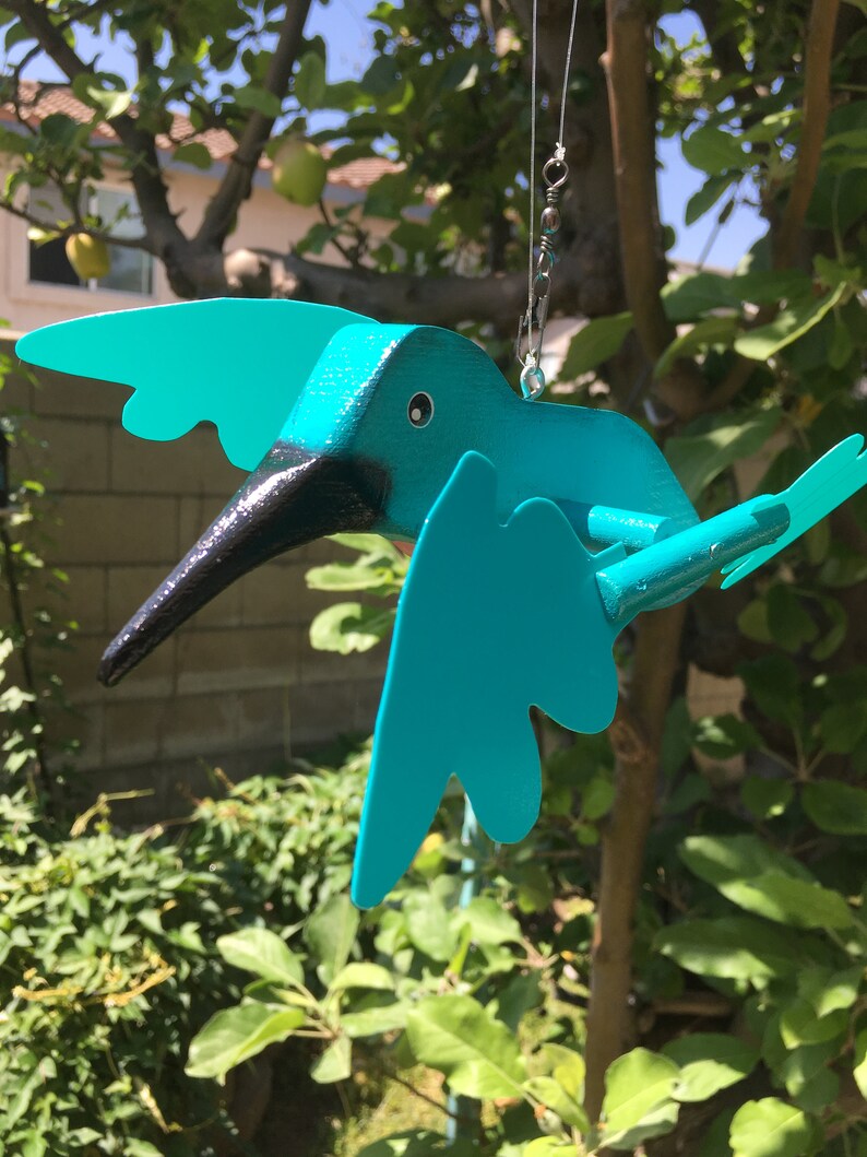 Teal Hummingbird Whirlygig Whirligig Wind Spinners Whirligig - Etsy.de
