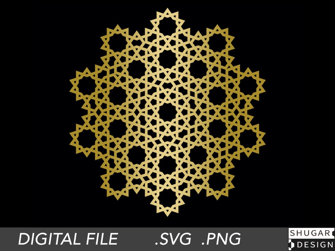Vector Art - Islamic Girih 10-fold Star Bundle, Sacred Geometry SVG ...