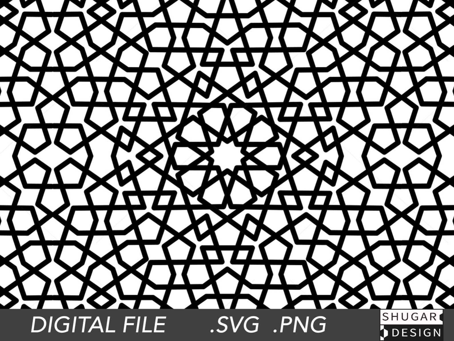 SVG Vector - Seamless Grid, Pentagon and Dodecagon Pattern, Islamic ...
